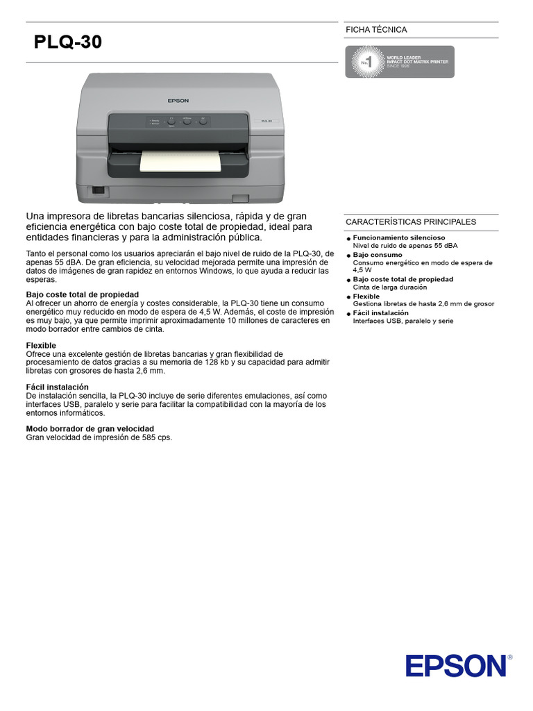 PLQ 30.plq 30 Datasheet | PDF | Impresora (Computación) | Hardware de ...