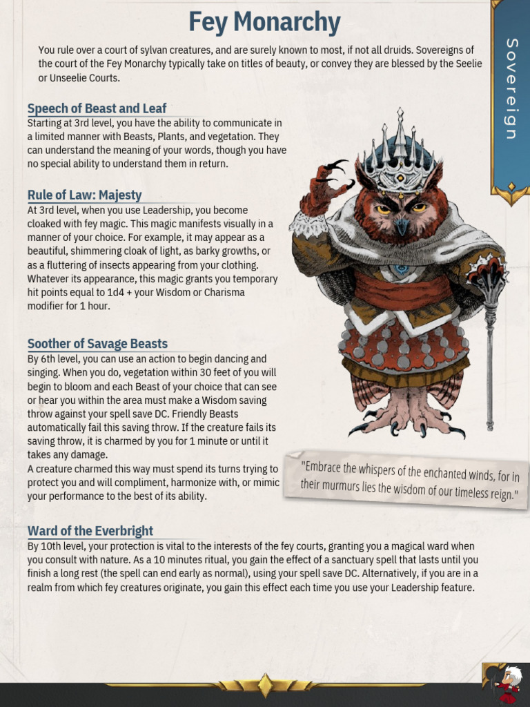 Mandate of Fey Monarchy | PDF