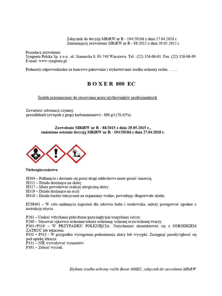 Boxer 800 EC - ET 27042018 | PDF