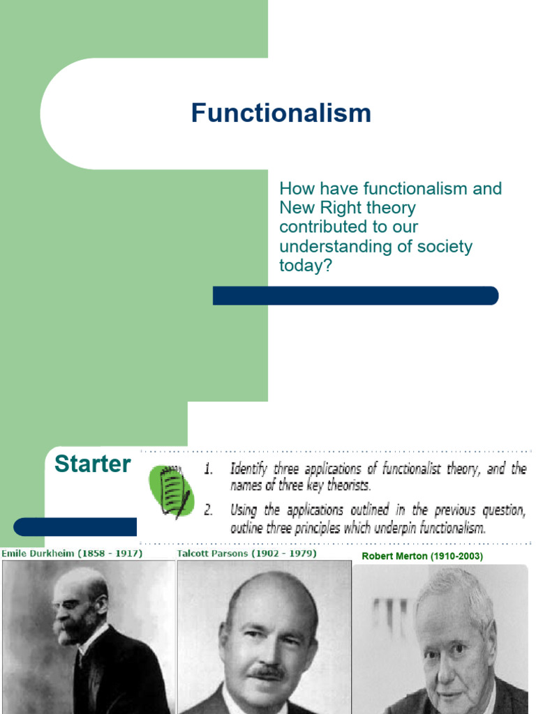 Lesson 1 Functionalism | PDF | Émile Durkheim | Solidarity