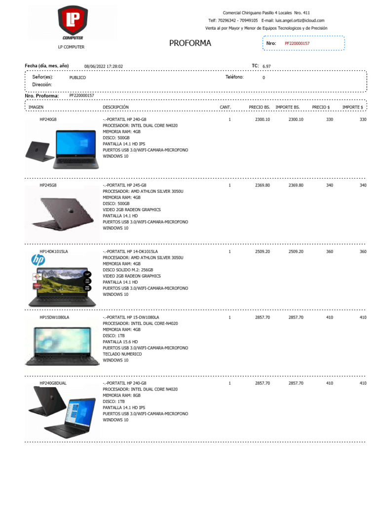 Catalogo LP Computer (Junio 2022) | PDF | Microprocesador | Intel