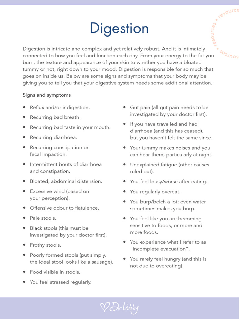 Signs and Solutions For Digestion | Download Free PDF | Bloating | Foods