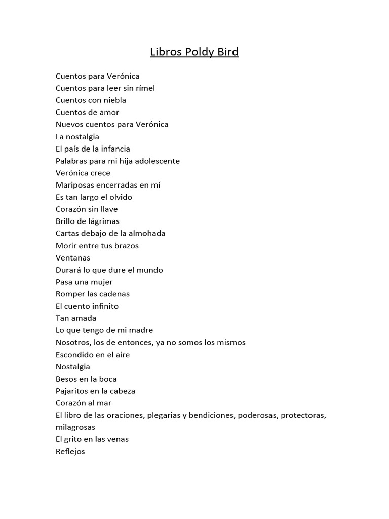 Libros Poldy Bird | PDF