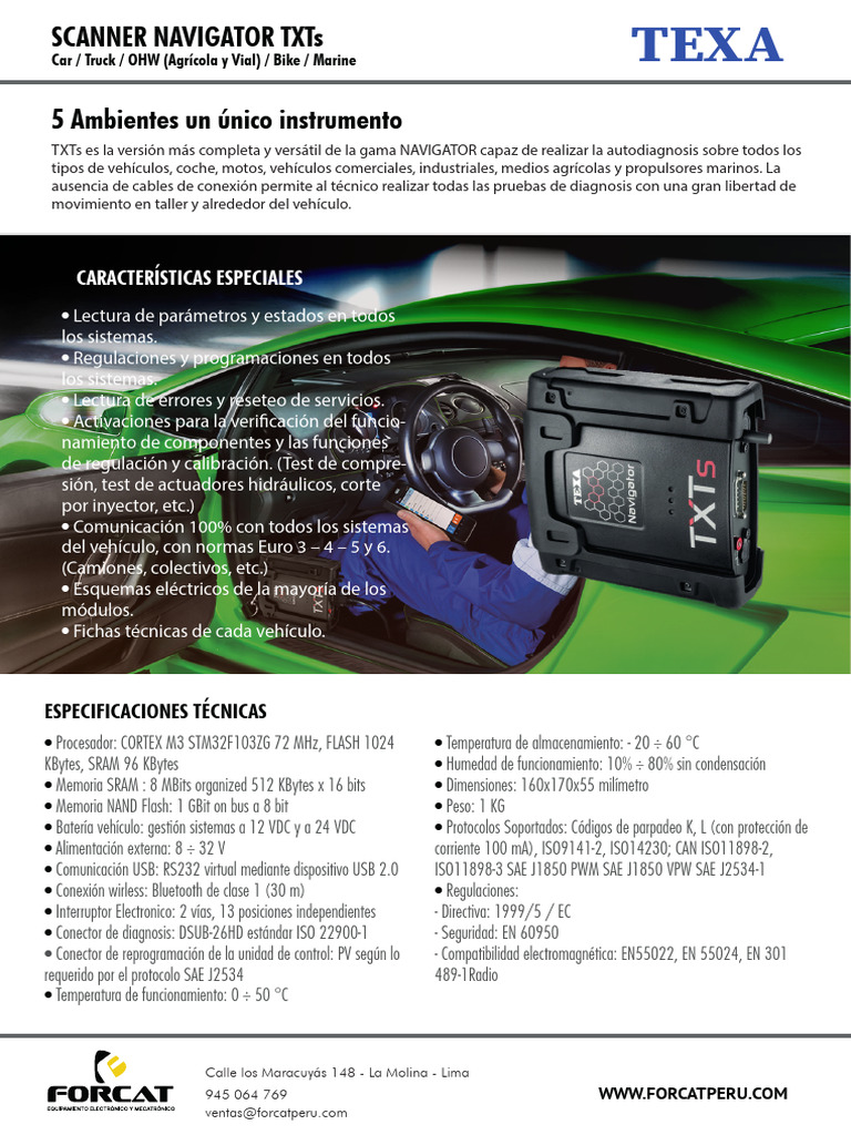 Scanner Navigator TXTs CAMION Texa | Descargar gratis PDF | USB ...