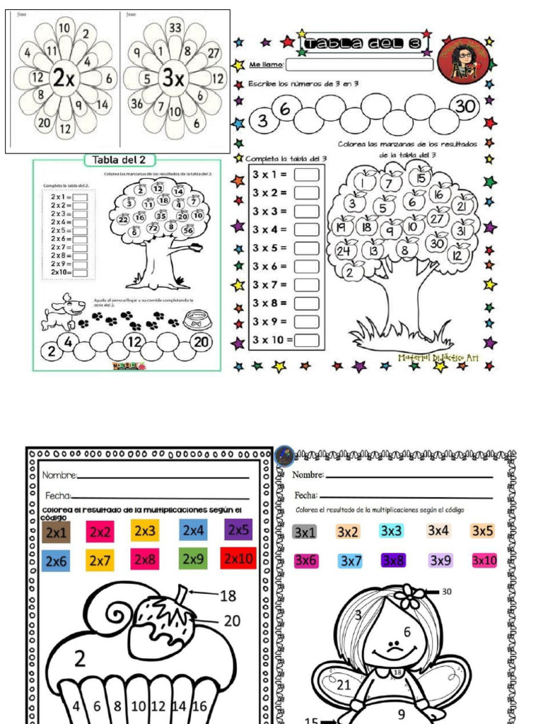 Matematicas Vaen Tablas de 2 y 3 | PDF