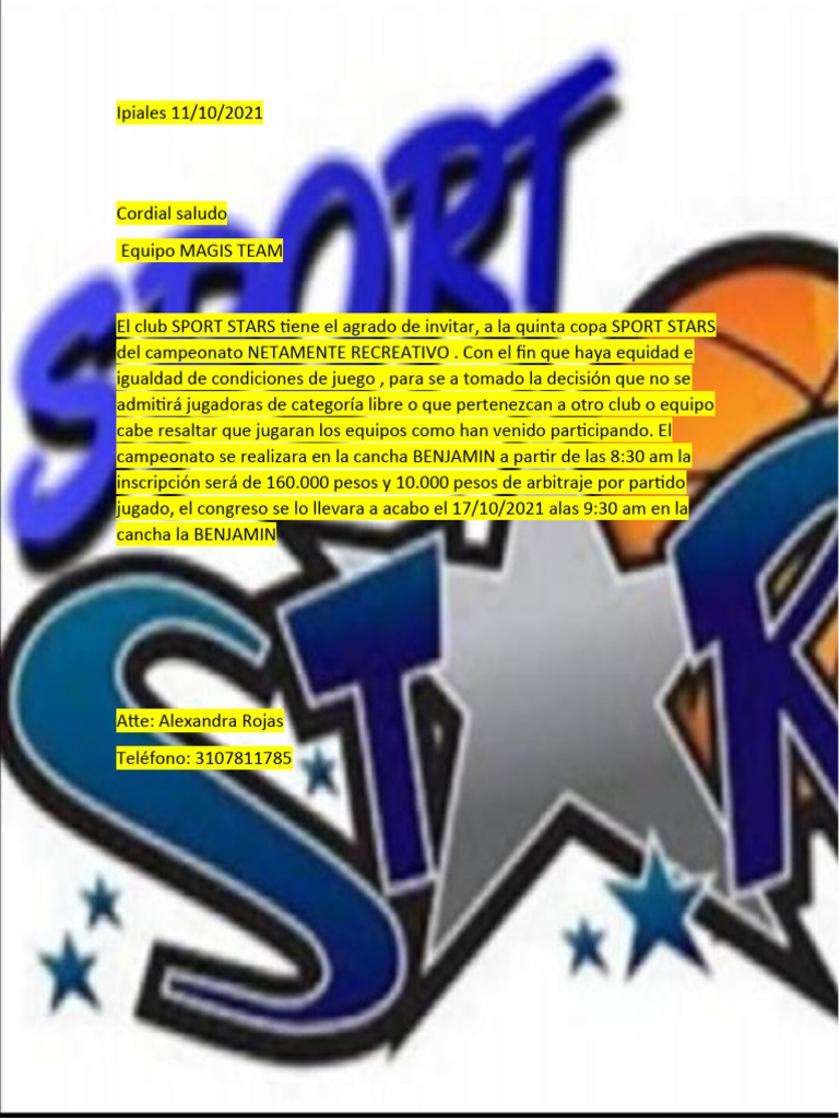 5 Copa Sport Stars | PDF