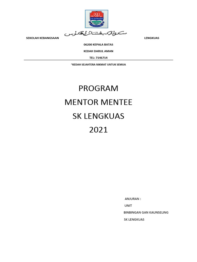 Kertas Kerja Mentor Mentee 2021 | PDF