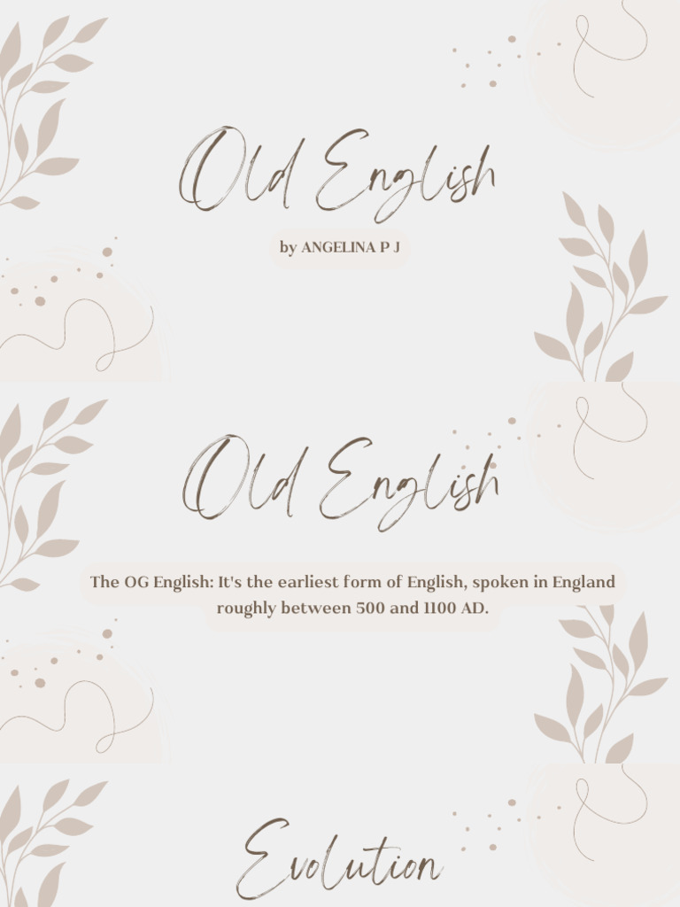 Old English Presentation | PDF | English Language | Verb