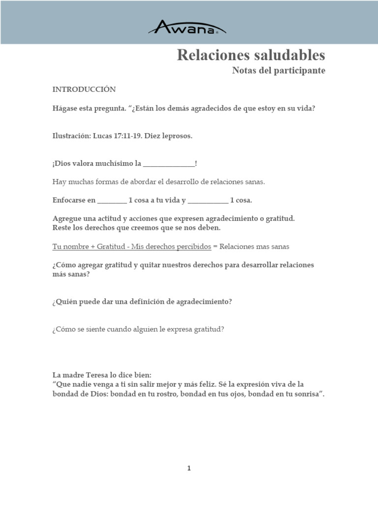 Gratitud y Relaciones Saludables | PDF | Amor