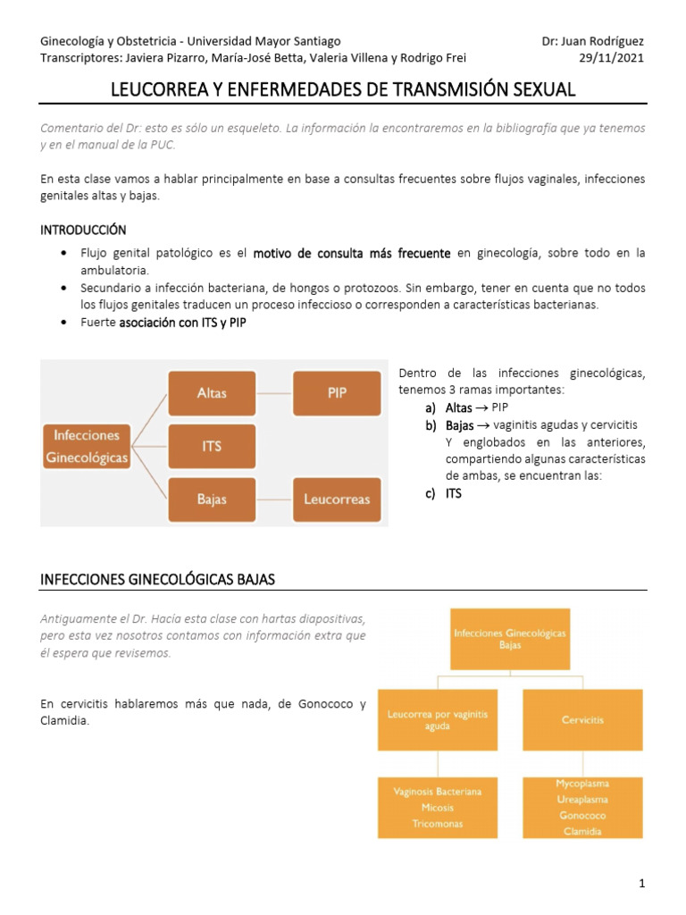 Leucorrea y ETS | PDF | Infección transmitida sexualmente ...