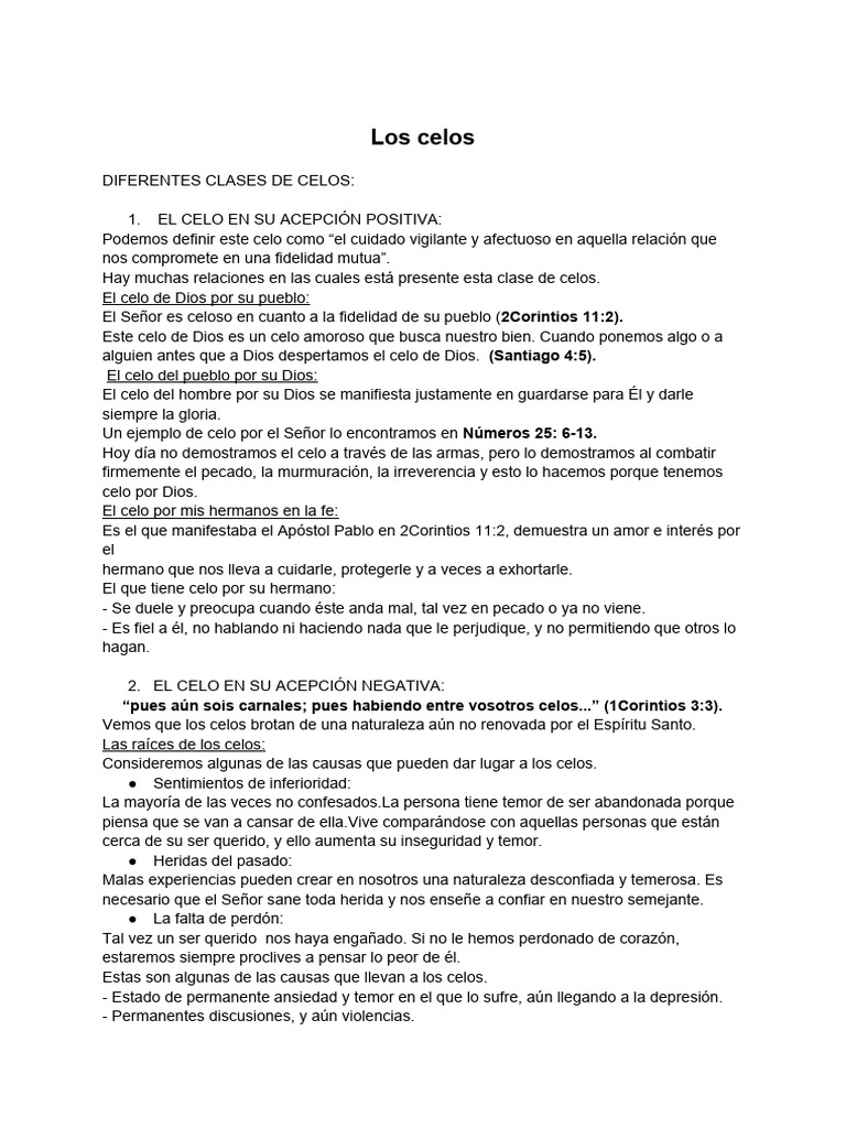 Tipos de Celos y Soluciones | PDF | Celos | Envidia