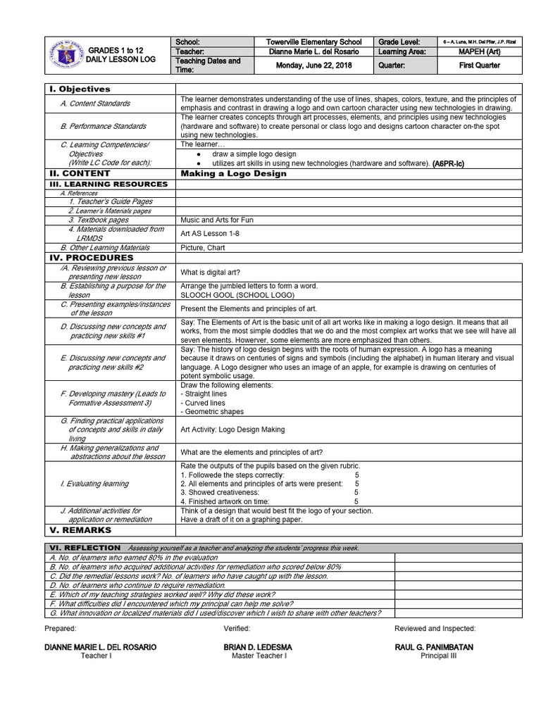 DLL - Q1 - W4 (Mapeh) | PDF | Learning | Comics
