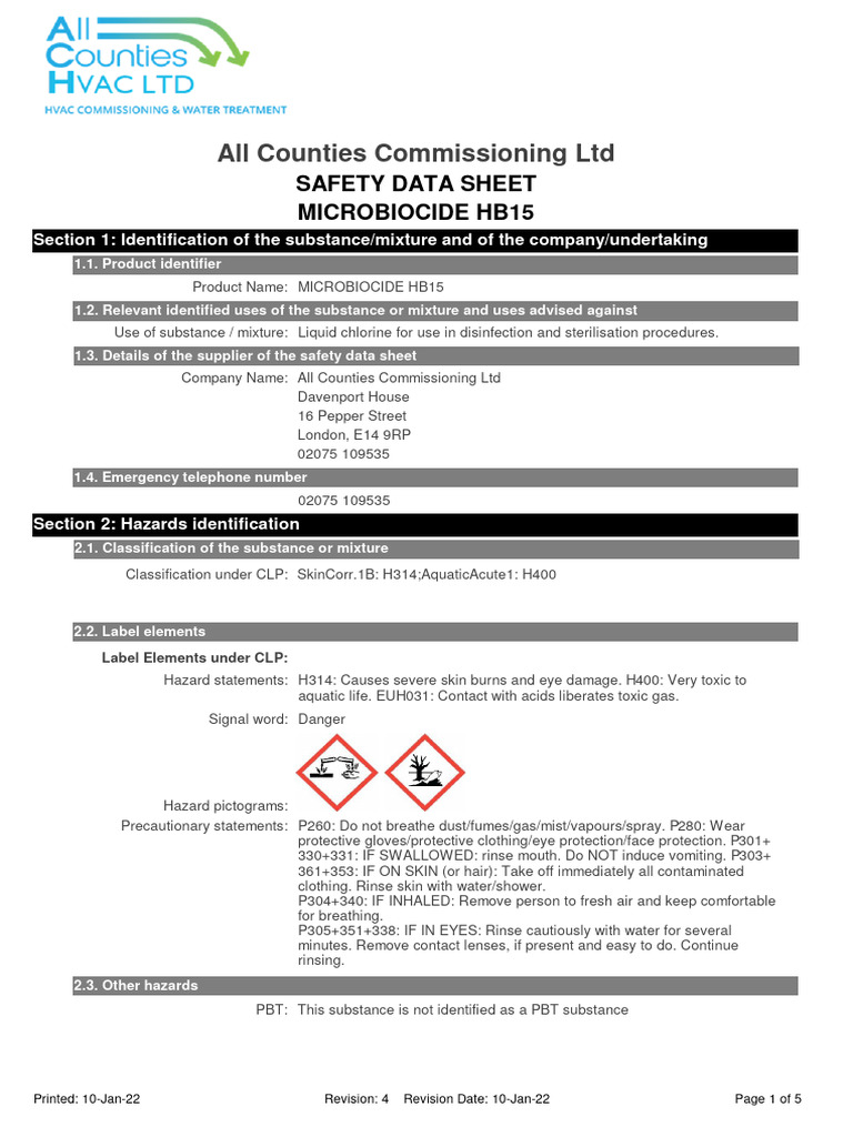 Safety Guide for Microbiocide Users | PDF | Toxicity | Personal ...
