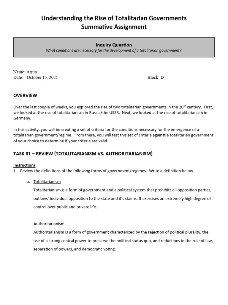 Understanding The Rise of Totalitarianism (Revised) | PDF | Weimar ...
