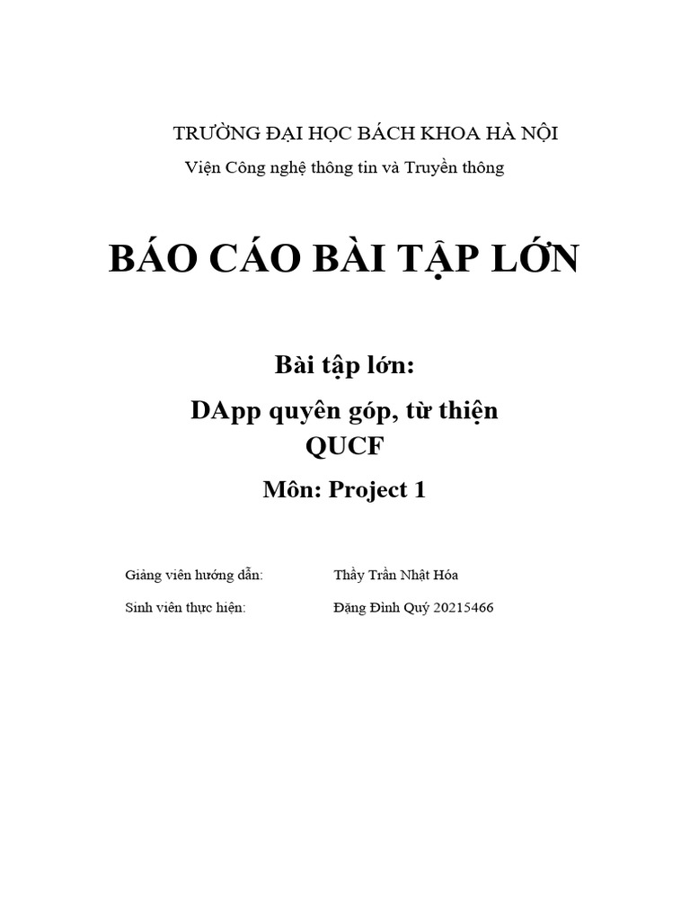 Báo Cáo Project 1 | PDF