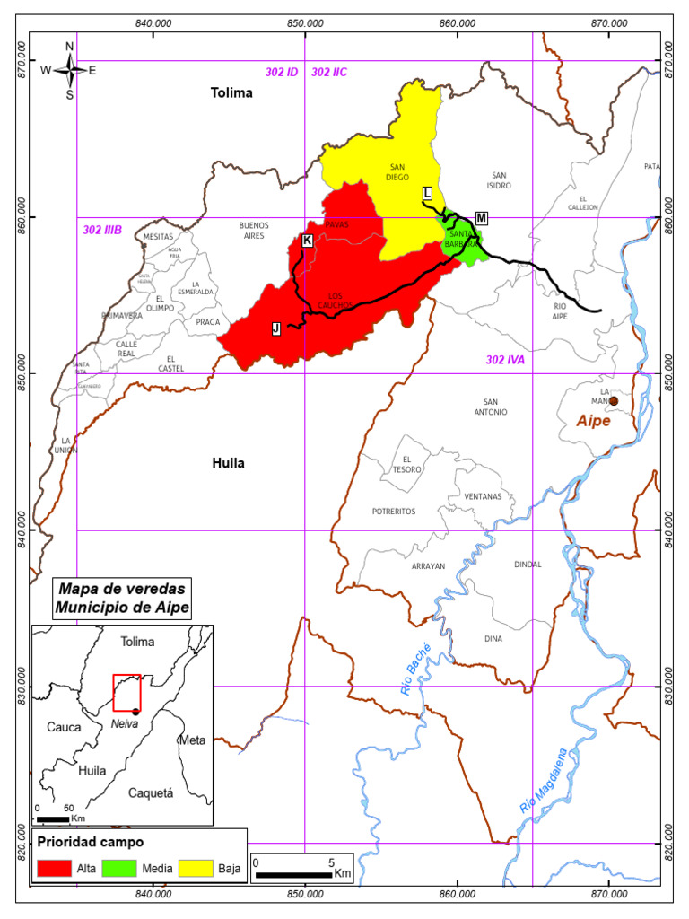 Mapa de Veredas del Municipio de Aipe | PDF