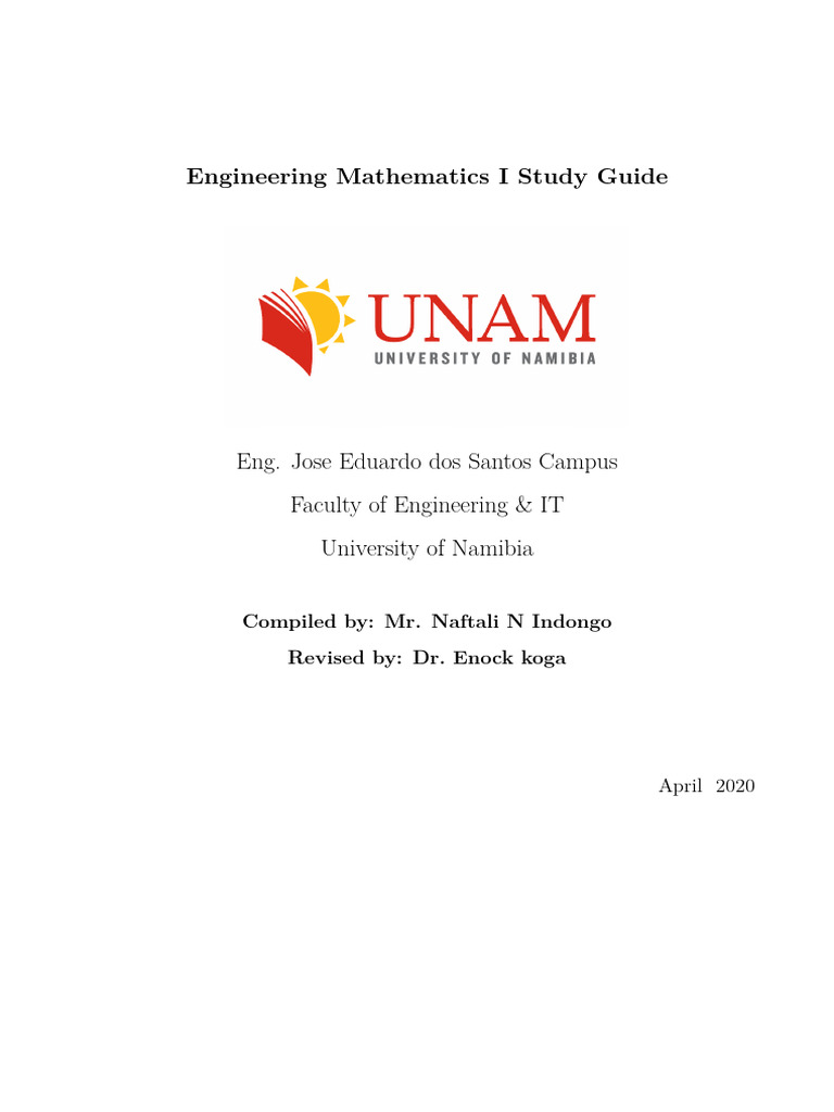 Eng Math 01 Study Guide | PDF | Matrix (Mathematics) | Norm (Mathematics)