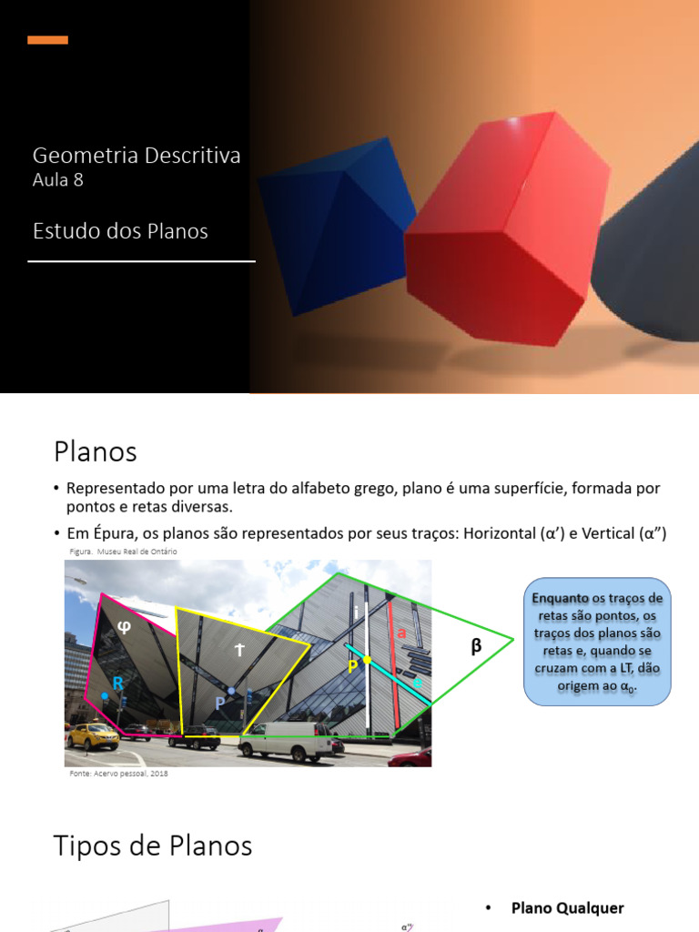 Aula 8 - Estudo Dos Planos | PDF | Linha (Geometria) | Geometria Clássica