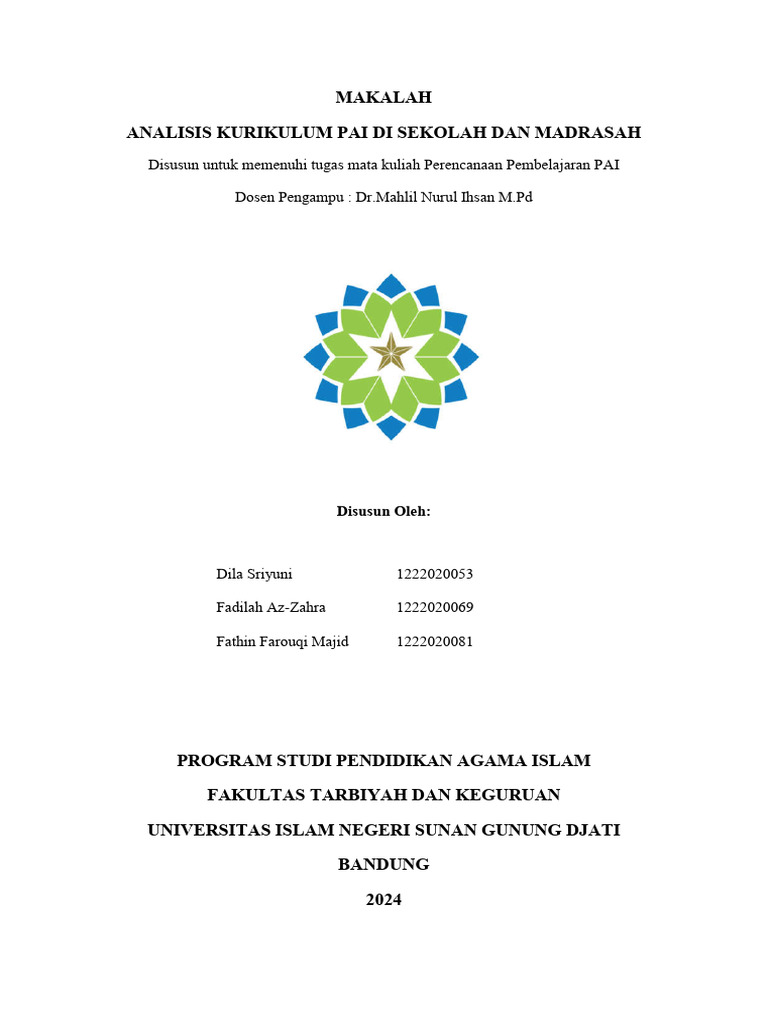 KEL. 2 Analisis Kurikulum PAI | PDF