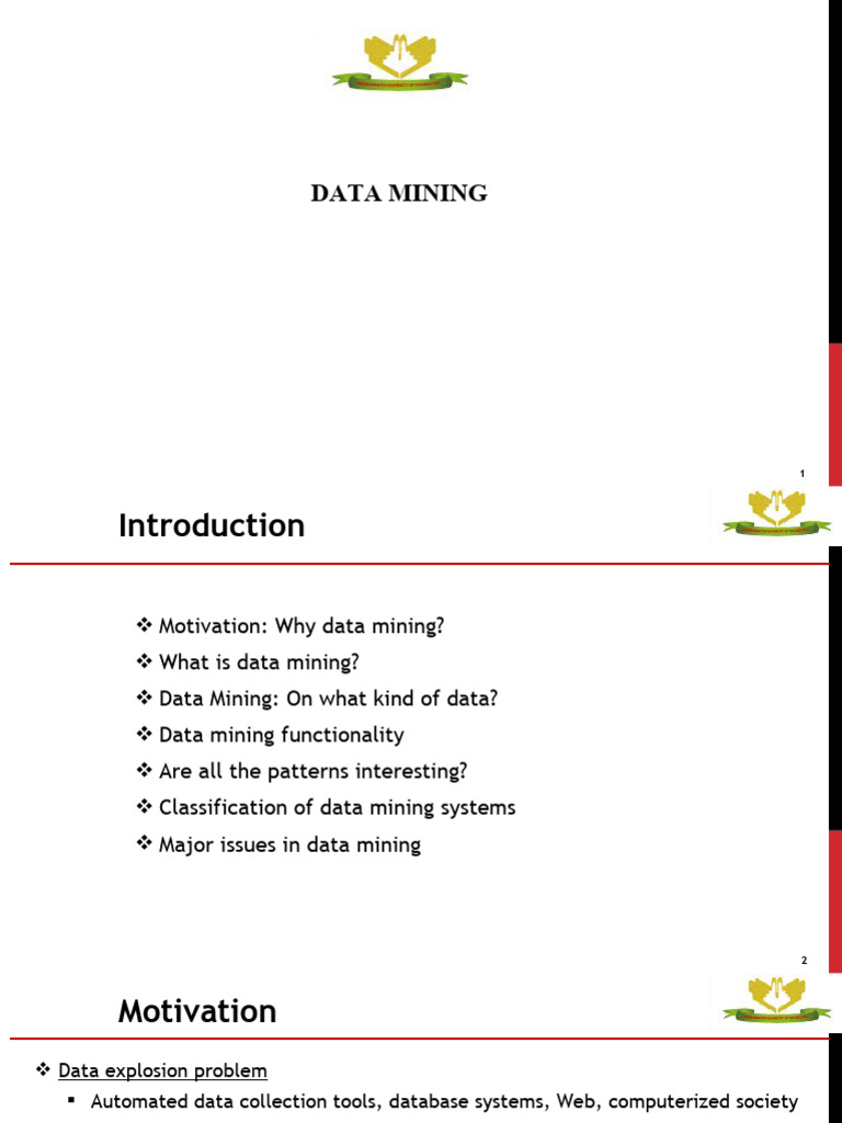 DM Introduction | PDF | Data Mining | Data