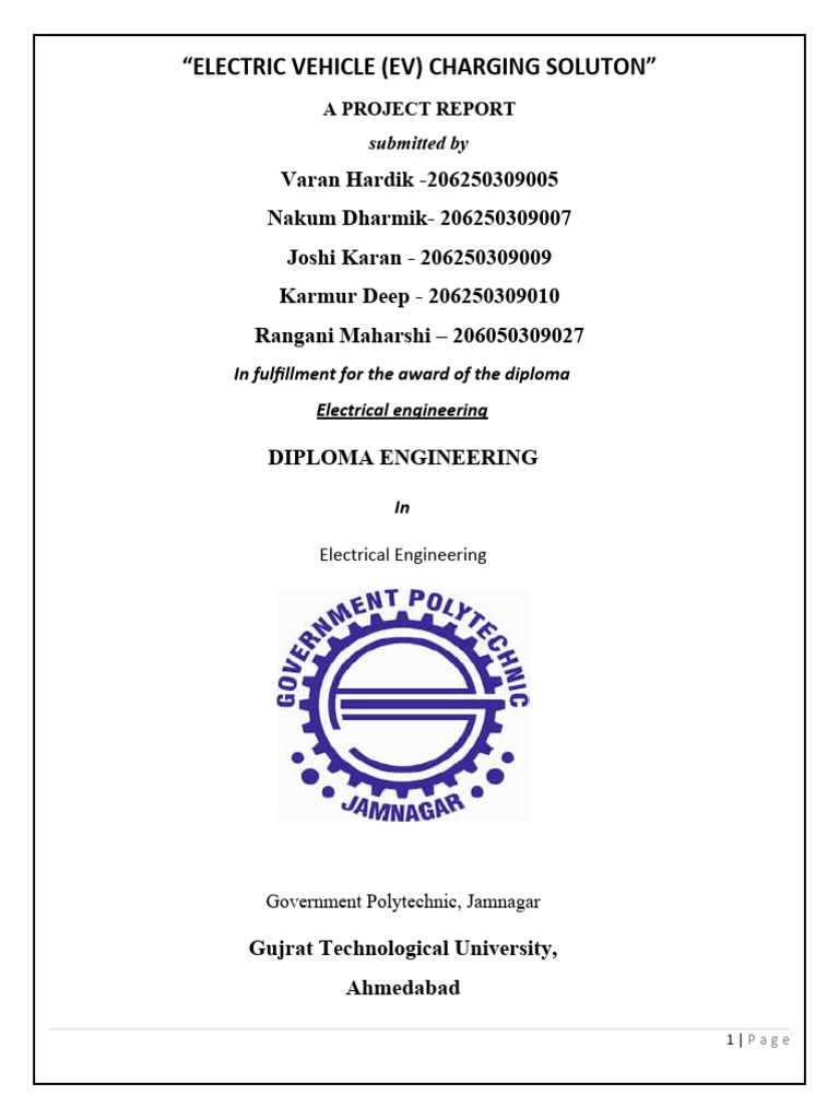 EV Charging Solution Project Report | PDF | Battery Charger | Electric ...