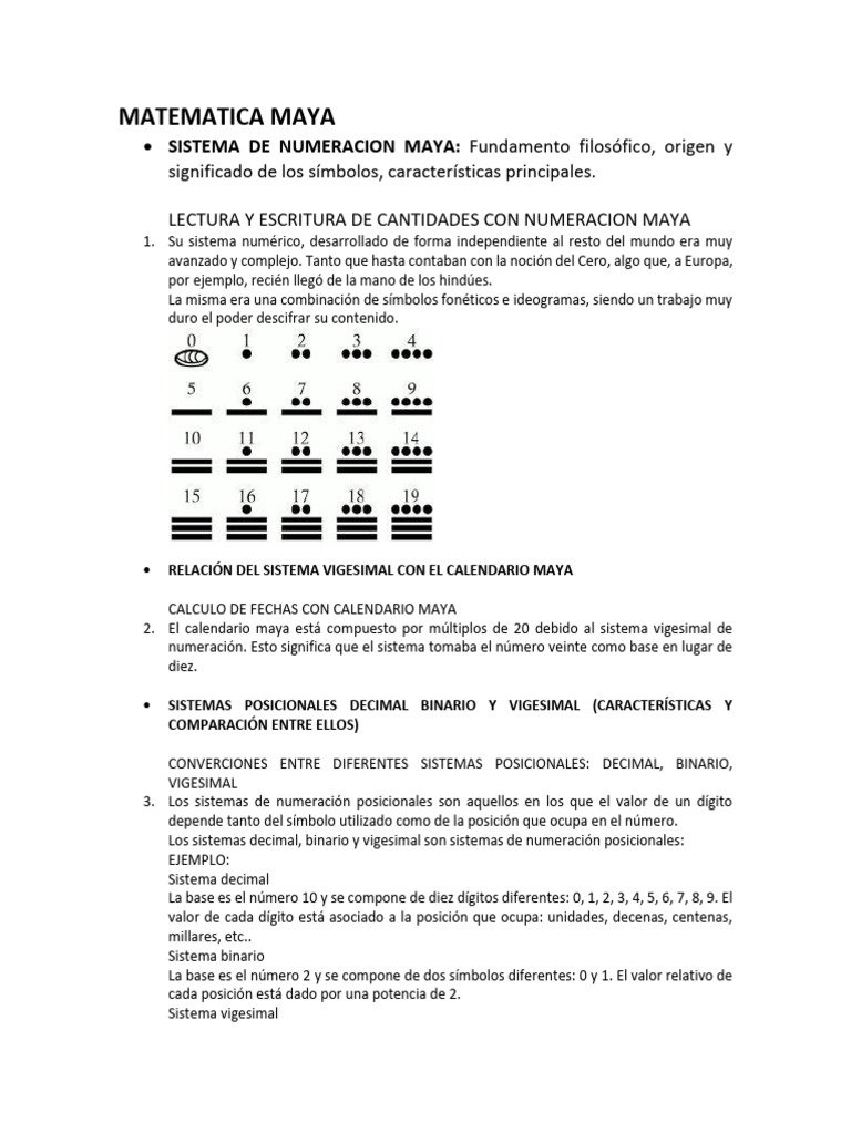 Matematica Maya Tarea 1 | PDF | Decimal | Números