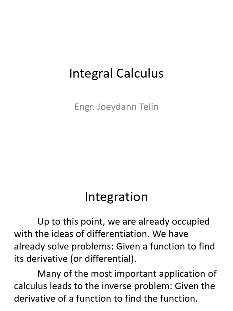 Integral Calculus Chapter 1 | PDF | Integral | Complex Analysis