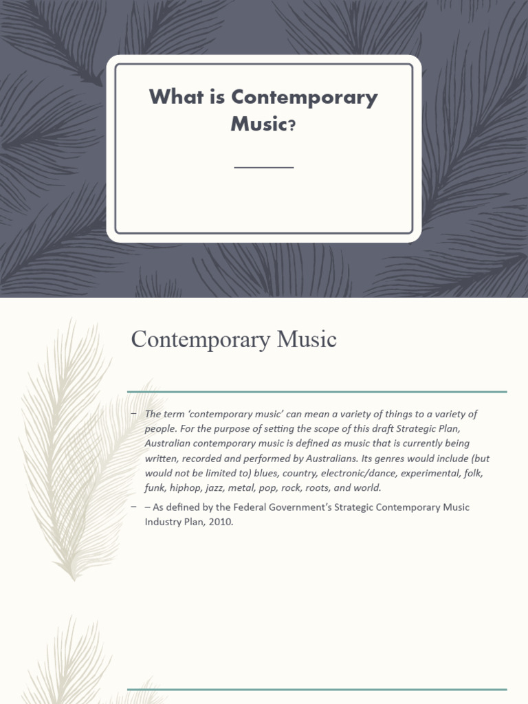 Contemporary Music Reporting | PDF