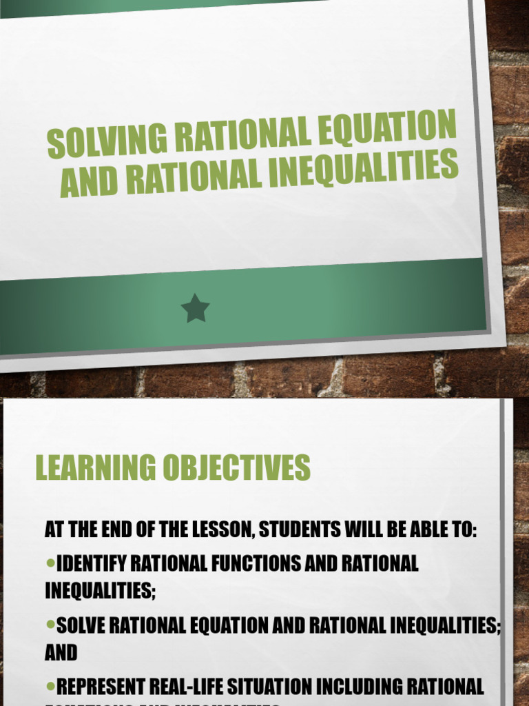 Rational Equality | PDF | Inequality (Mathematics) | Equations