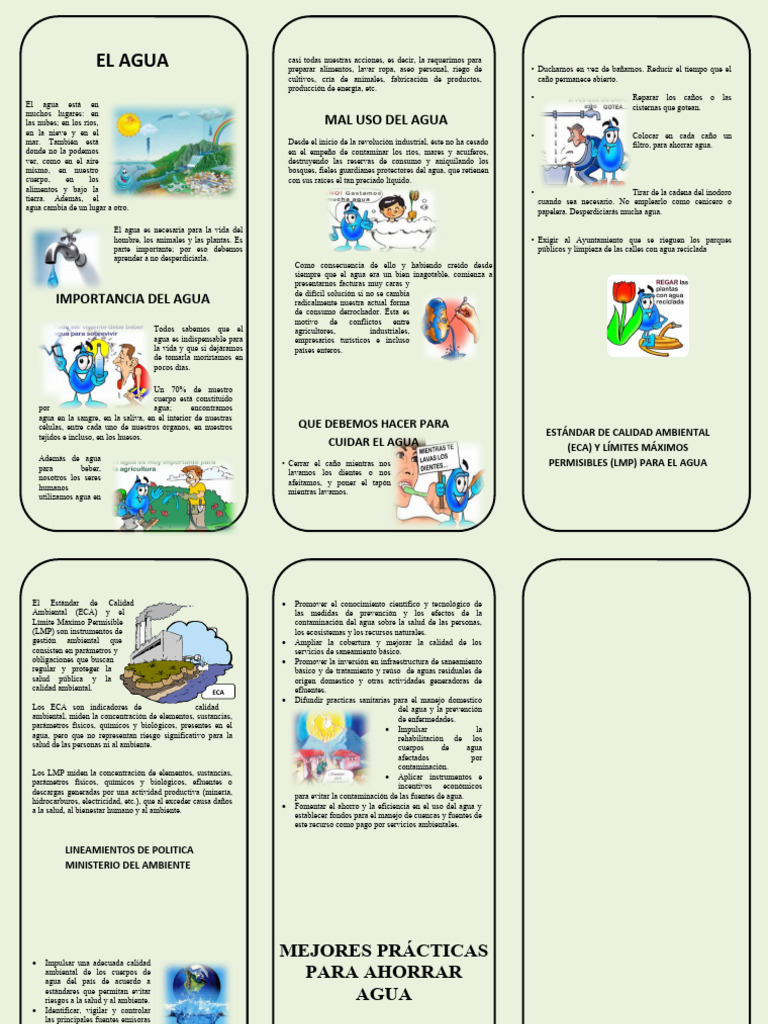 Triptico Del Agua 3 | PDF | Agua | Contaminación