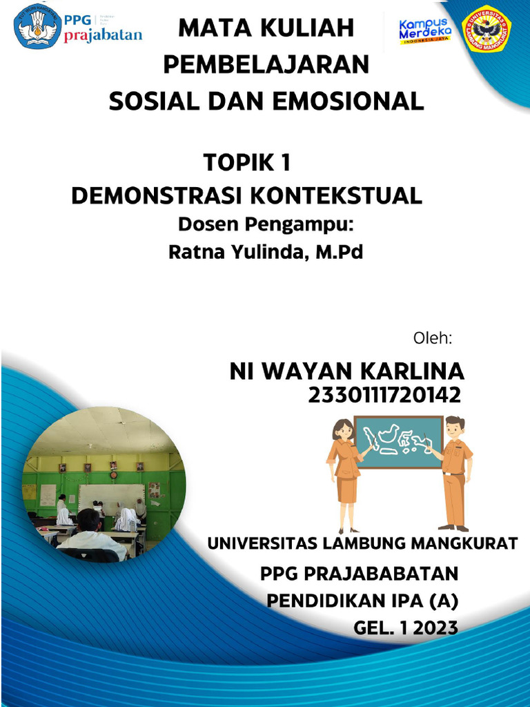 T1-Demonstrasi Kontekstual-Pembelajaran Sosial Emosioanal-Ni Wayan Karlina | PDF