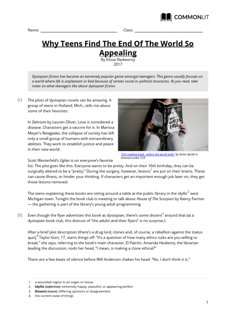 Appeal of Dystopian Fiction to Teens | PDF | Adolescence | Utopian And ...