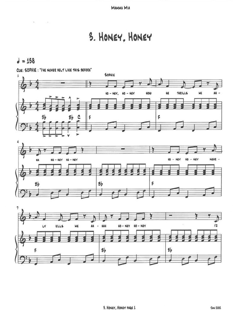 Honey Honey - Mamma Mia | PDF