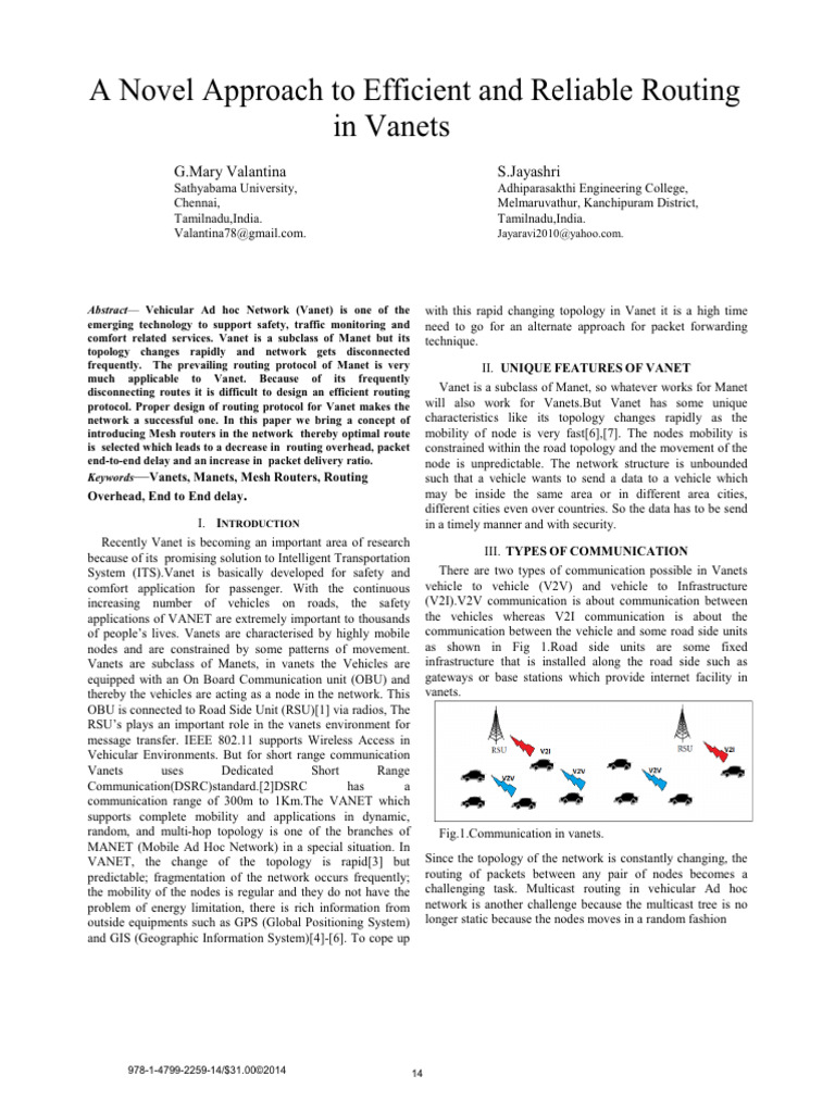 A Novel Approach To Efficient and Reliable Routing | PDF | Routing | Wireless Ad Hoc Network
