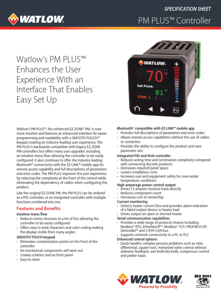 FIESS - WATLOW PM Plus Controllers | PDF | Mobile App | Bluetooth