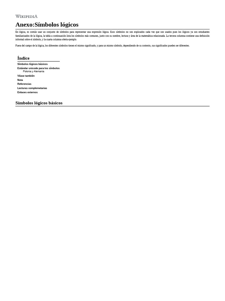 Anexo-Símbolos Lógicos | PDF | Proposición | Lógica