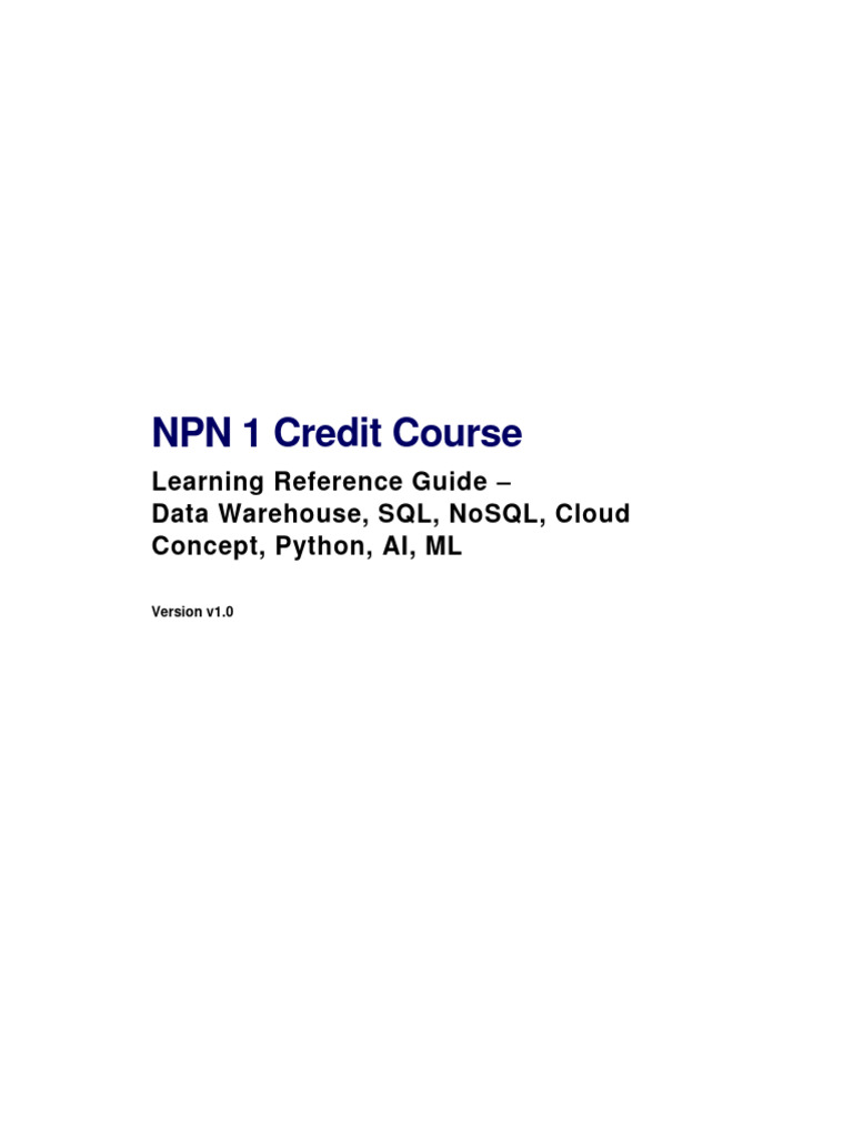 NPN 1 Credit Course Learning Guide V1 | PDF | Artificial Intelligence ...