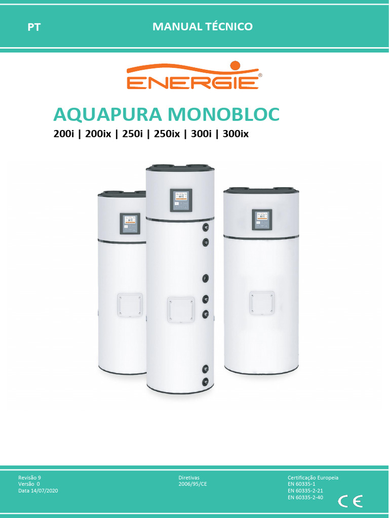 Manual Aquapura Monobloc - R09 | PDF | Válvula | Embalagem e rotulagem