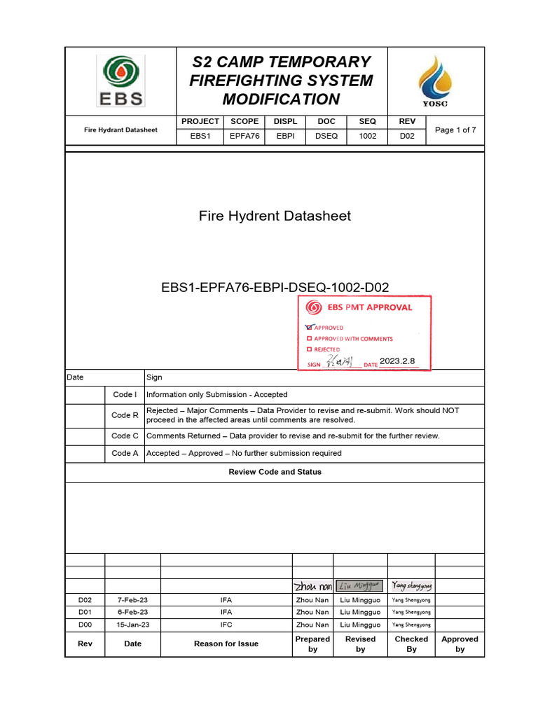 EBS1-EPFA76-EBPI-DSEQ-1002-D02 Fire Hydrant Datasheet | PDF