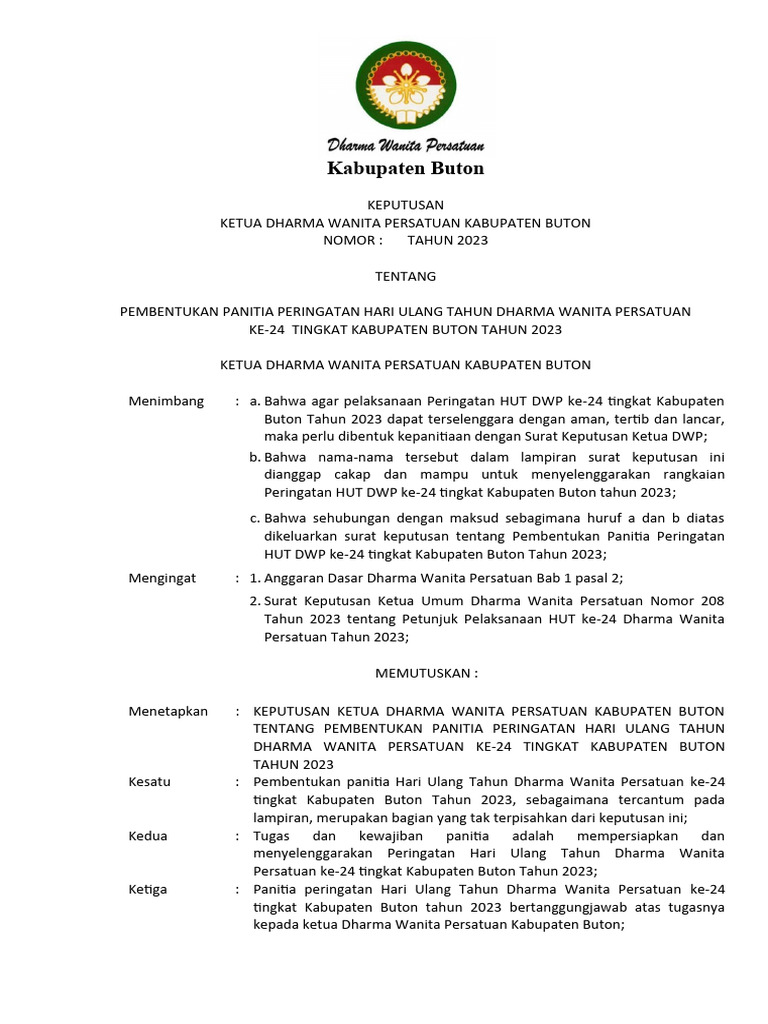 SK Panitia Hut 2023 | PDF