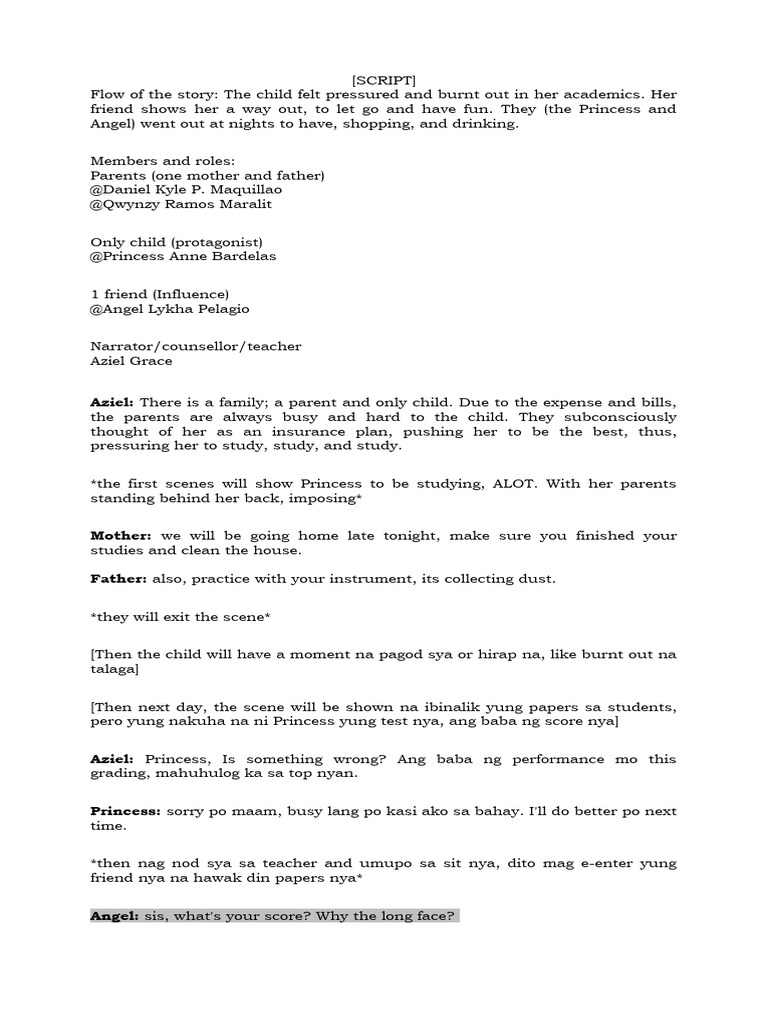 SCRIPT | PDF | Family | Childhood