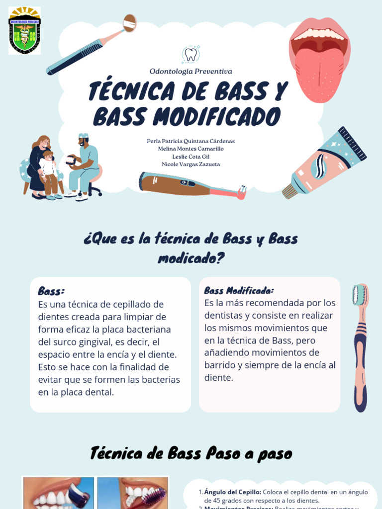 Técnica de Bass y su Modificación | PDF | Higiene oral | Cepillo de dientes