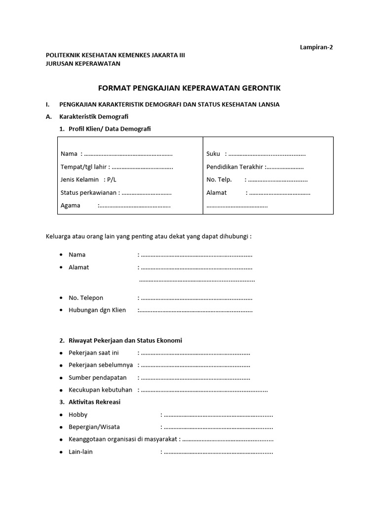 Pengkajian Gerontik | PDF