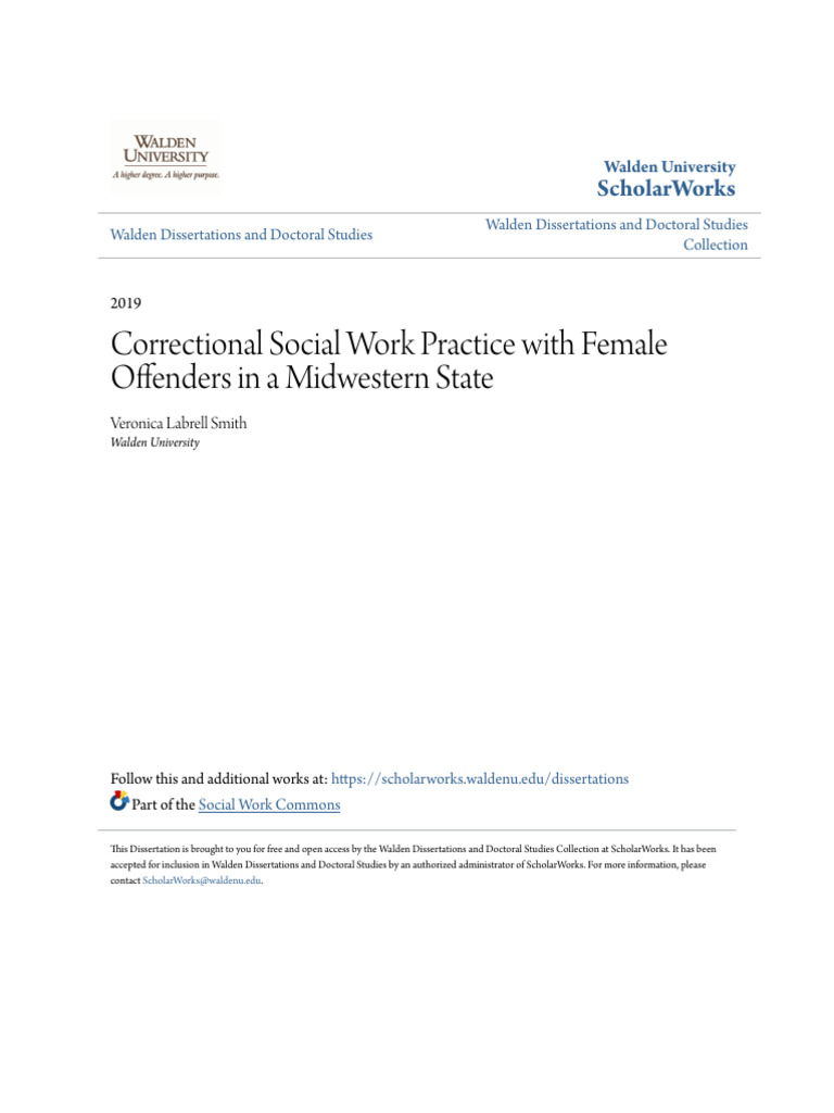 Correctional Social Work Practice With Female Offenders in A Midw | PDF | Psychological Trauma ...