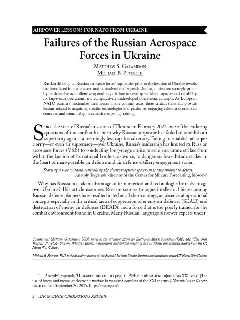 Failures of Russian Aerospace Forces Review | PDF | Lockheed Martin F ...