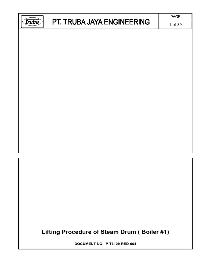 Lifting Procedure Boiler Drum (New) . | PDF | Manufactured Goods