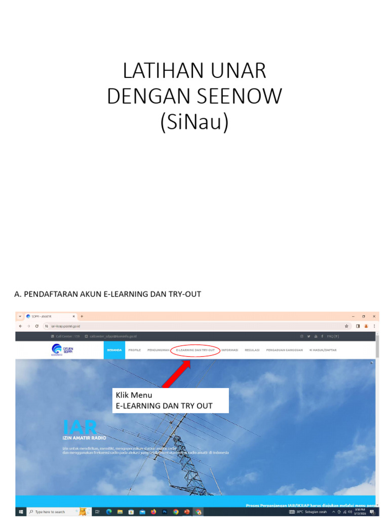 Panduan Pendaftaran E-Learning UNAR | PDF