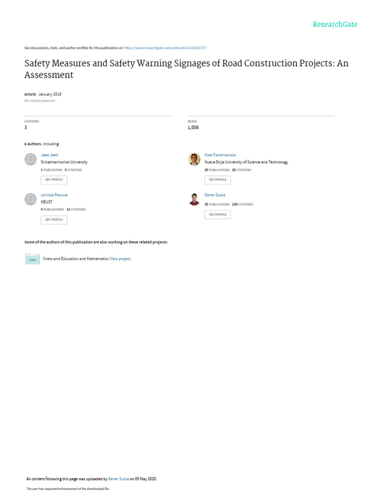 Safety Measures and Safety Warning Signages of Roa | PDF | Survey ...