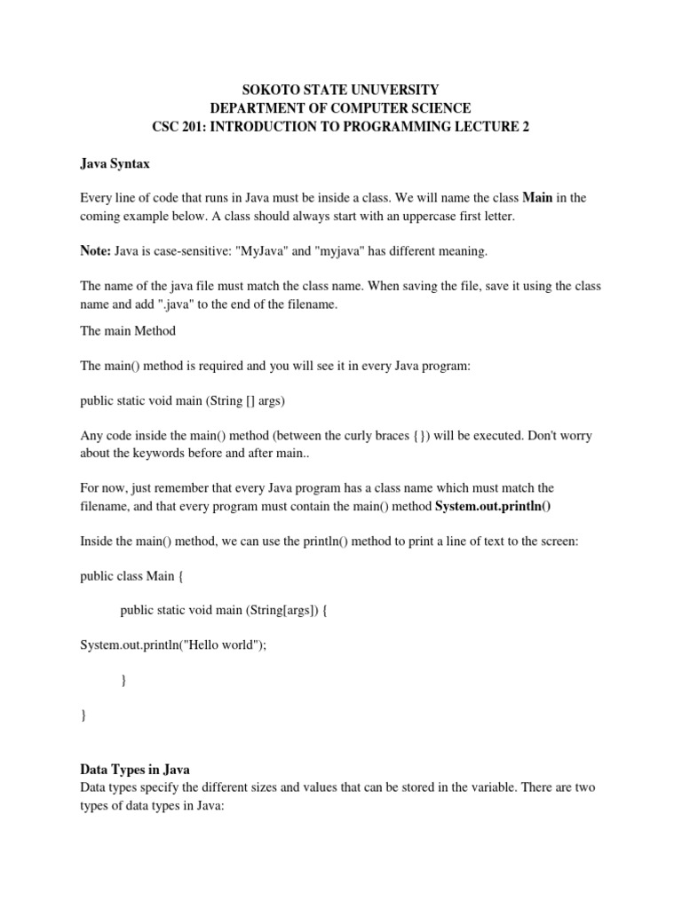 201 Lecture 2 2024 | PDF | Data Type | Integer (Computer Science)