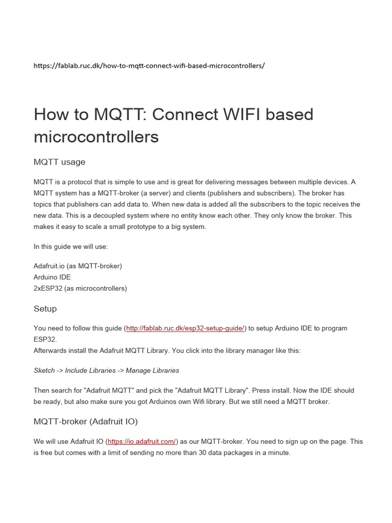 MQTT Adafruit Library | PDF | Computing | Computer Engineering